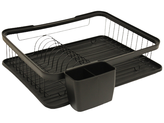 Escurridor Para Platos Plastico Y Acero Inox 41.5X32X11Cm Color Negro ...