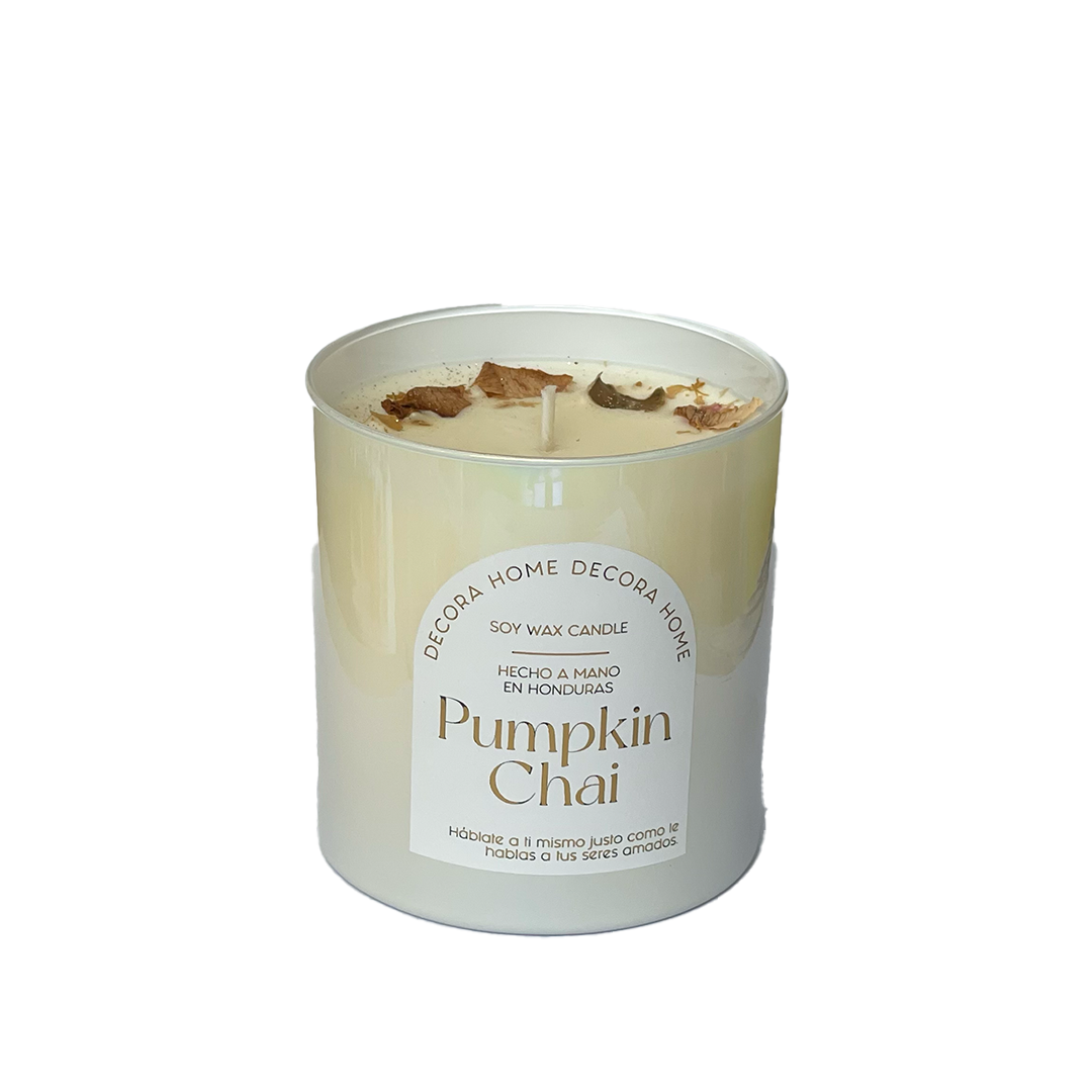 Vela Aromatica Luxury De Cera Color Tornasol Aroma Pumpkin Chai Decora ...