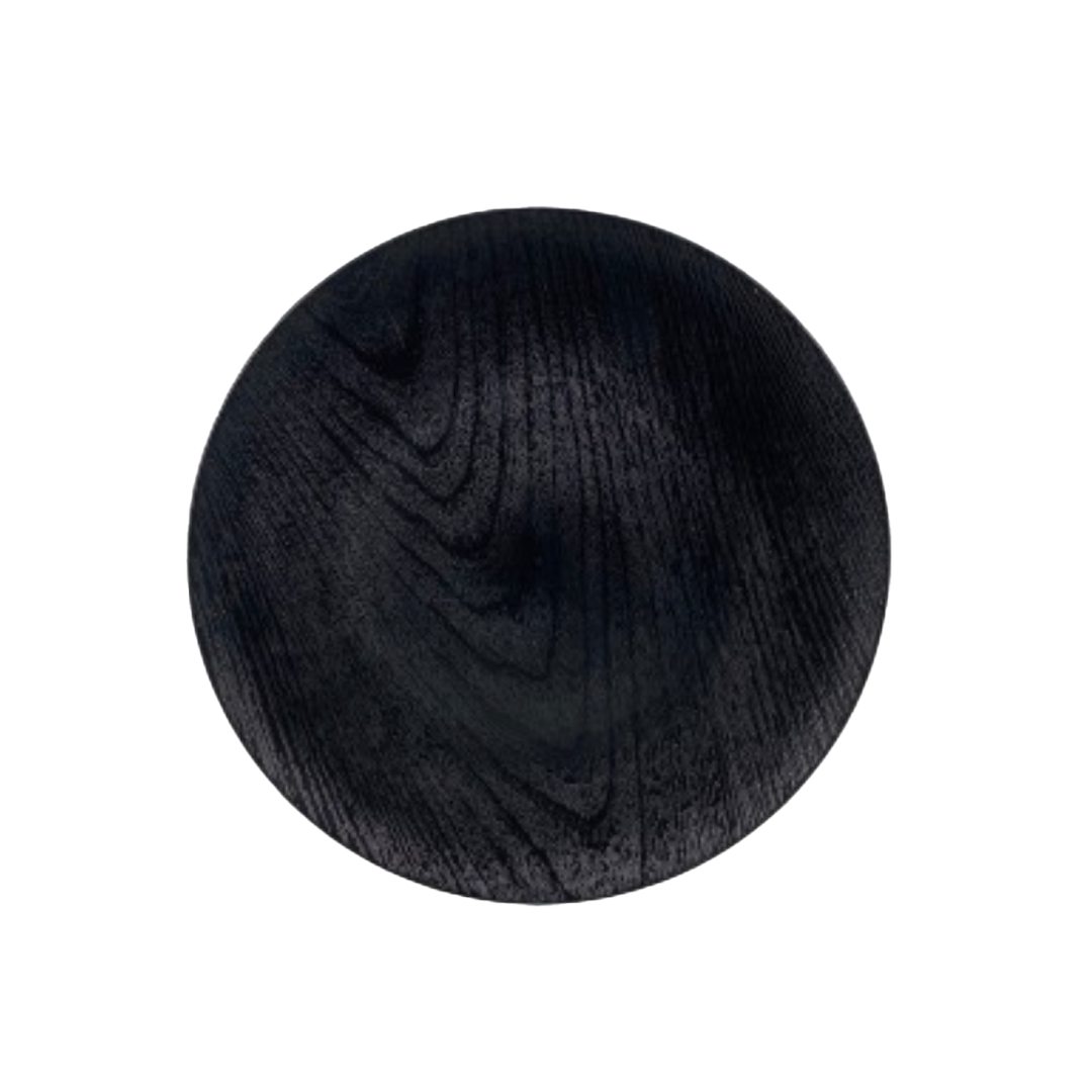 Porta Plato Diseño Amaderado Color Negro Redondo De Plastico 32.7X32 ...