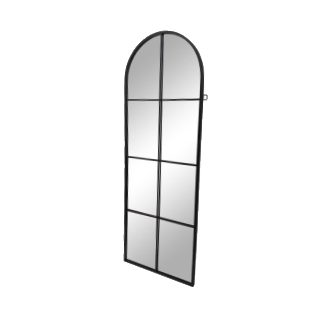 Espejo Para Pared Estilo Ventana Semi Ovalado Marco Negro 60X170Cm ...