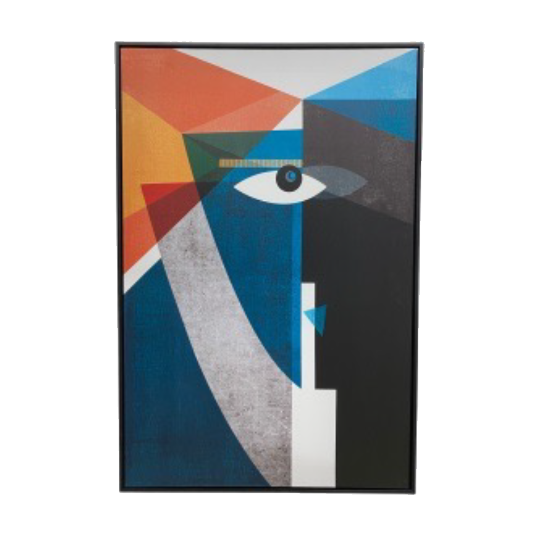 Cuadro Con Rostro En Figura Y Un Ojo Con Marco Negro 60X3X90Cm Concepts ...
