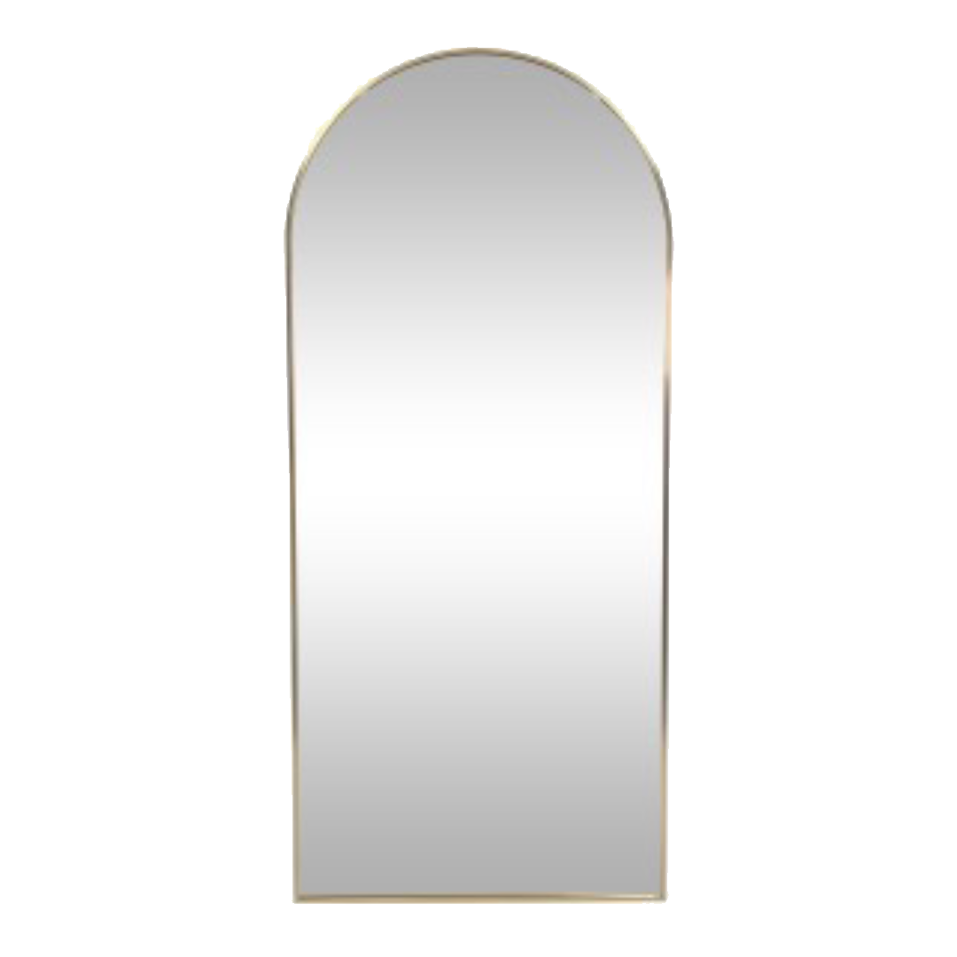 Espejo De Pared Semi Ovalado Con Marco Dorado 180X2.8X81Cm Concpets 532 ...