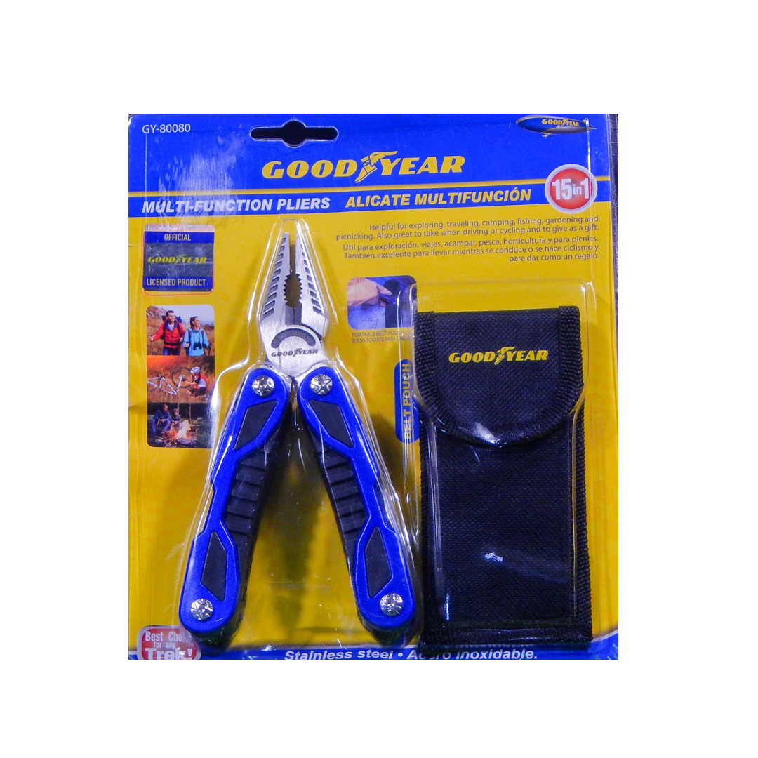 Alicate Multiuso 15 En 1 Azul Con Plateado Goodyear 991-80080 | ElBaratillo