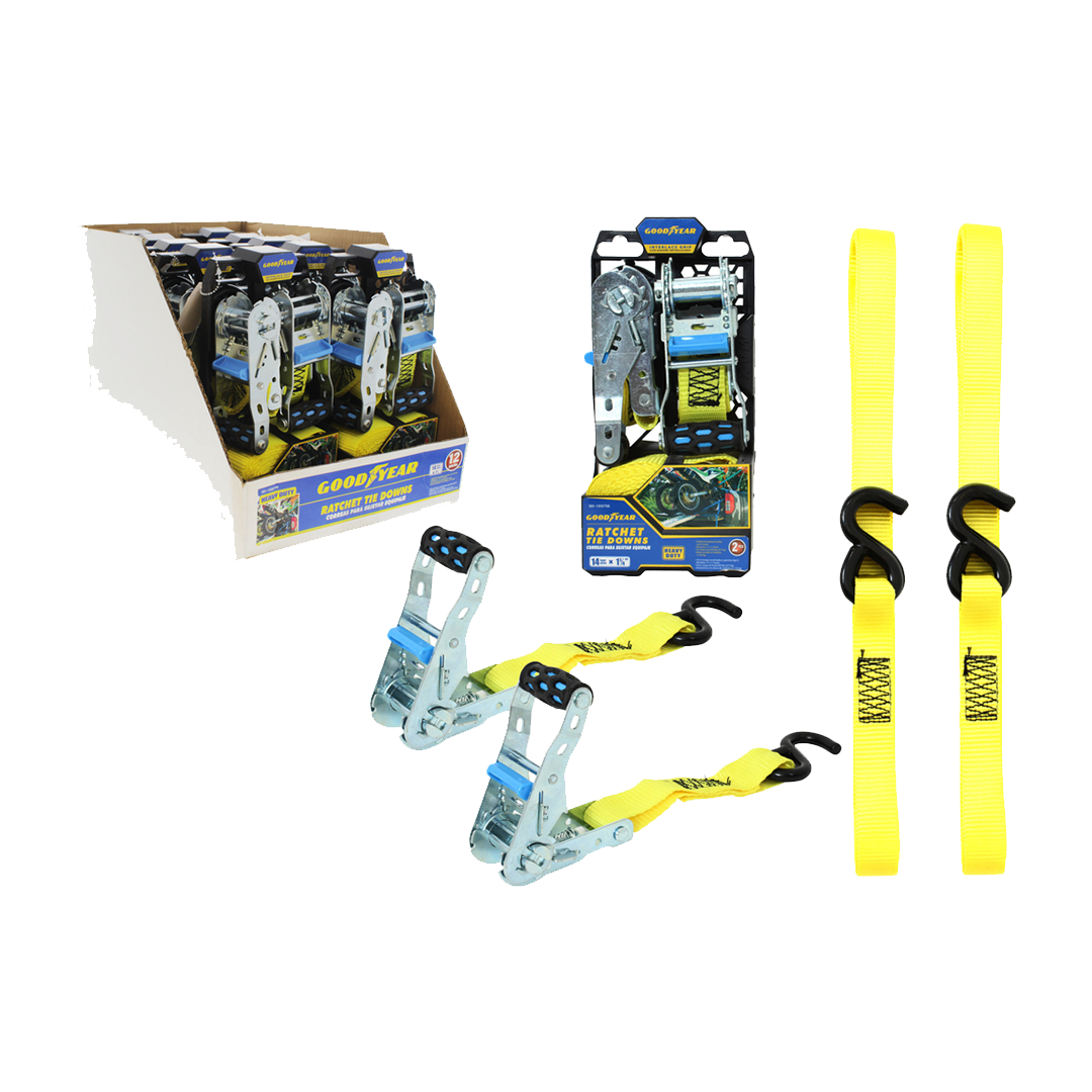 Correa Elastica Bungee Cord 2 Piezas Amarillo/Plateado/Celeste Goodyear ...