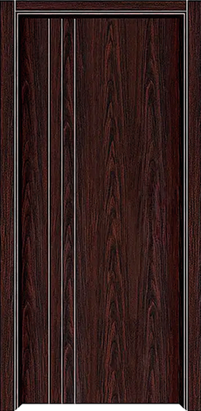 Puerta Metalica Color Walnut Oscuro De 36 x 80 Plg 3 Lineas Verticales AP FL08 | ElBaratillo