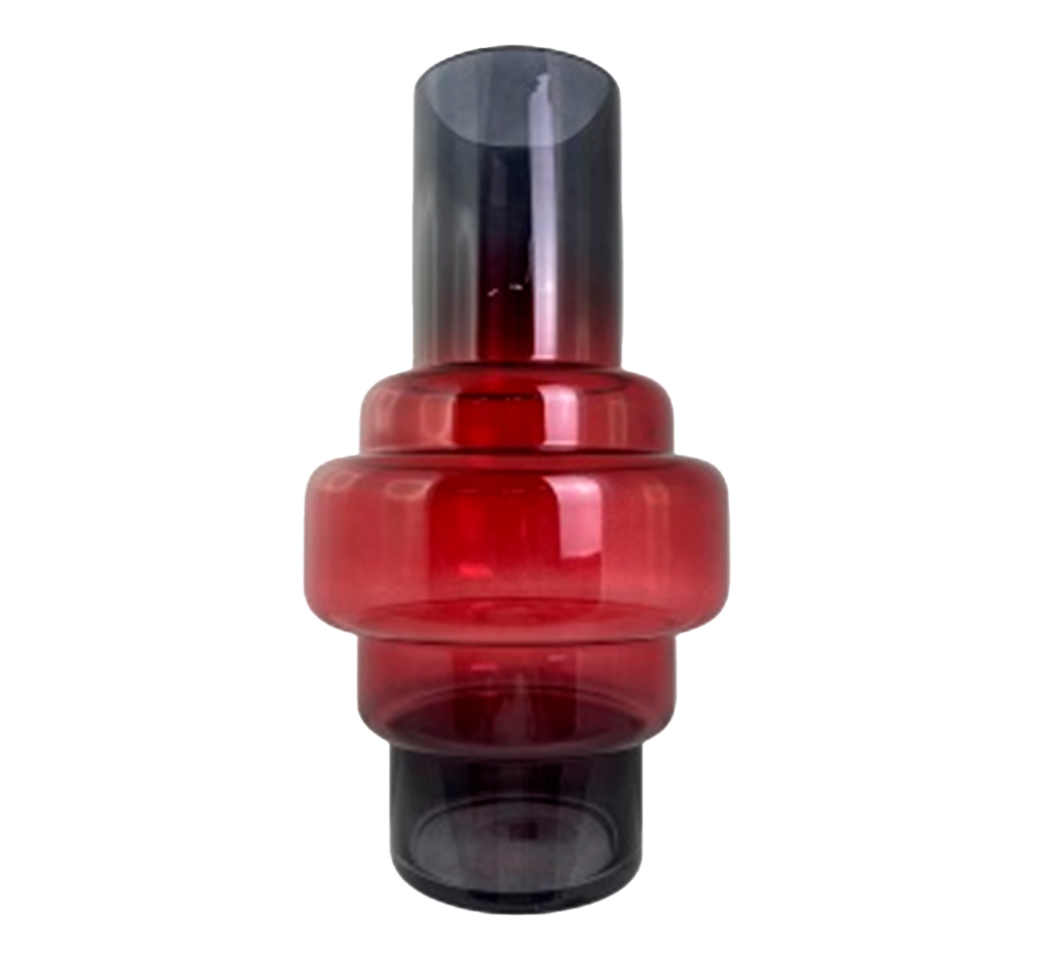 Florero De Vidrio Moderno Color Rojo Con Negro 25X25X45CM 413-22167 ...