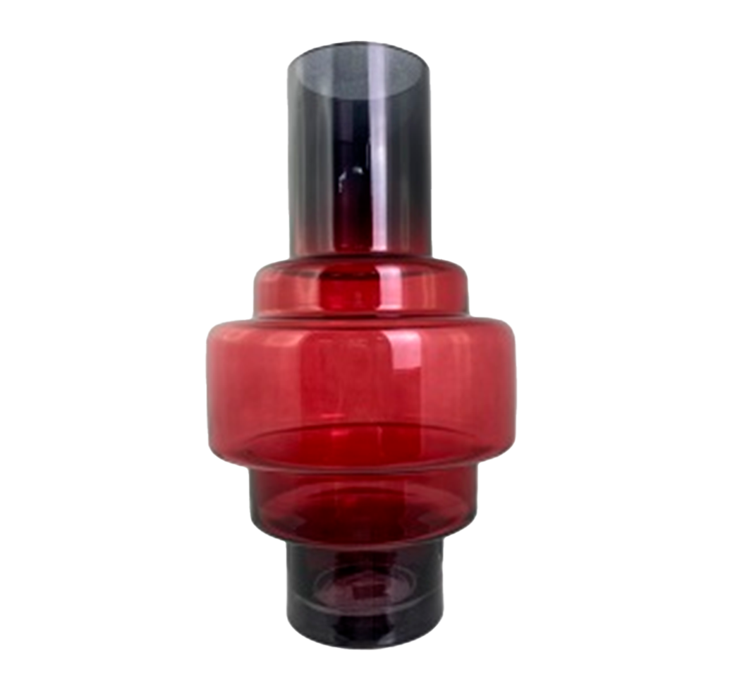Florero De Vidrio Moderno Color Rojo Con Negro 18X18X30CM 413-22168 ...